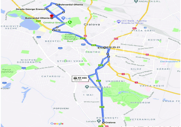 RAT Craiova - Trasee